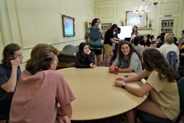 Student organization, Table Talk, pulls up a chair to tough ...